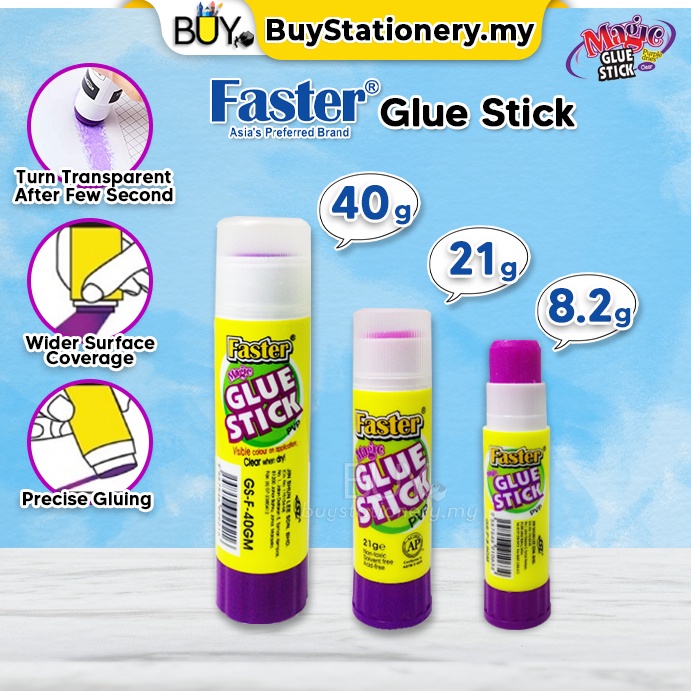 Faster Glue Stick Magic PVP Gam Kertas 8.2g 21g 40g -(1s/PCS ...