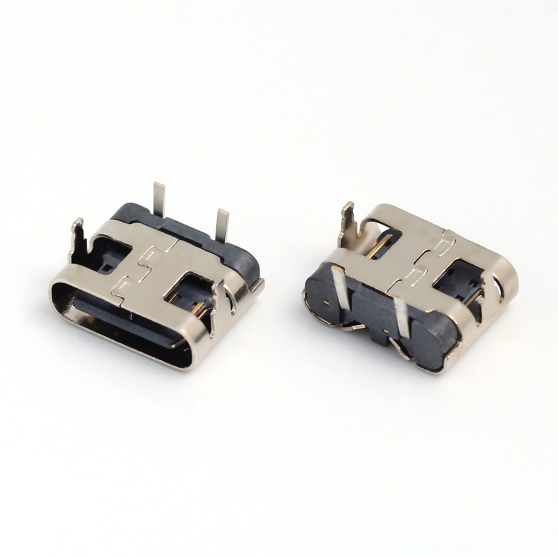 Type-c 2P Female Socket 90 Degree Plug-In Positive Negative Double ...