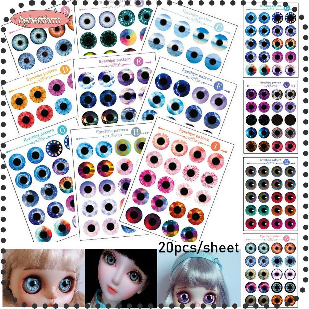 LIKE 20pcs/sheet Doll Eyes 14mm DIY Craft Eyeball Accessories Eye Chips ...