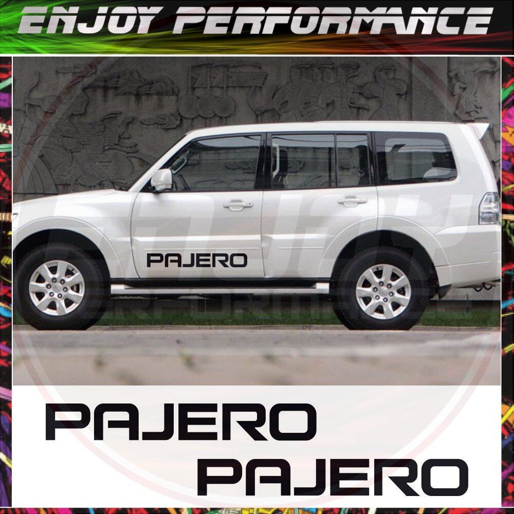 2pcs Car Door Side Stickers DIY Auto Vinyl Decals For Mitsubishi Pajero ...