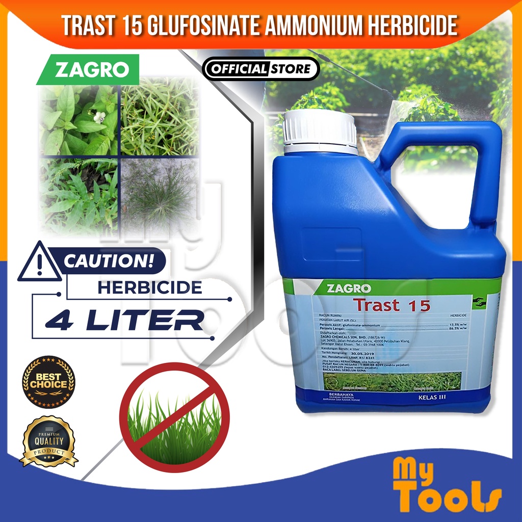 Mytools 4 Liter ZAGRO Trast 15 Glufosinate Ammonium Herbicide Racun ...