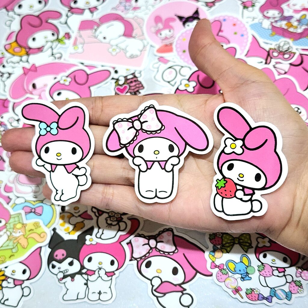 My Melody sticker (Large Piece) Stick Firmly Waterproof On Luggage ...