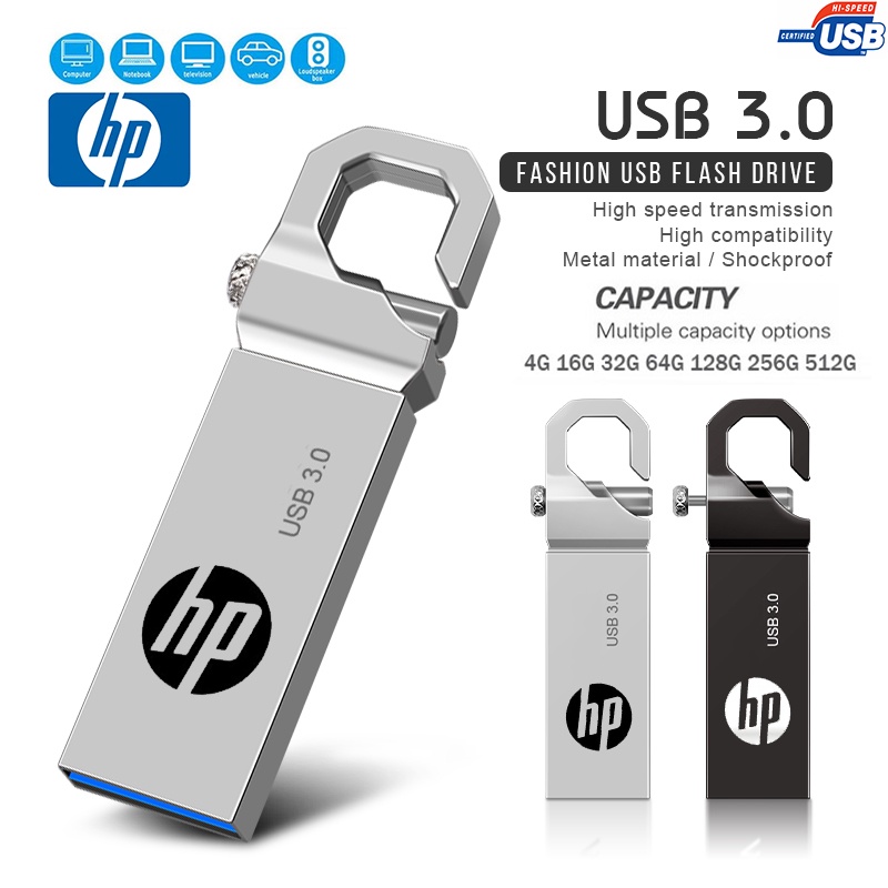 HP USB Flash Drive 32GB 16GB Metal Pendrive 64gb 128gb 256GB 512GB 1TB ...