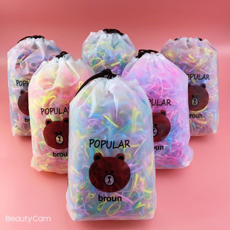4000Pcs Jelly Color Band Ring High Elastic Band Disposable Hair Rope ...