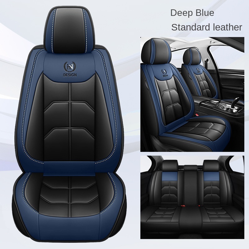 Full Coverage Car Seat Covers PU Leather Full Set Front Seat+back Seat ...