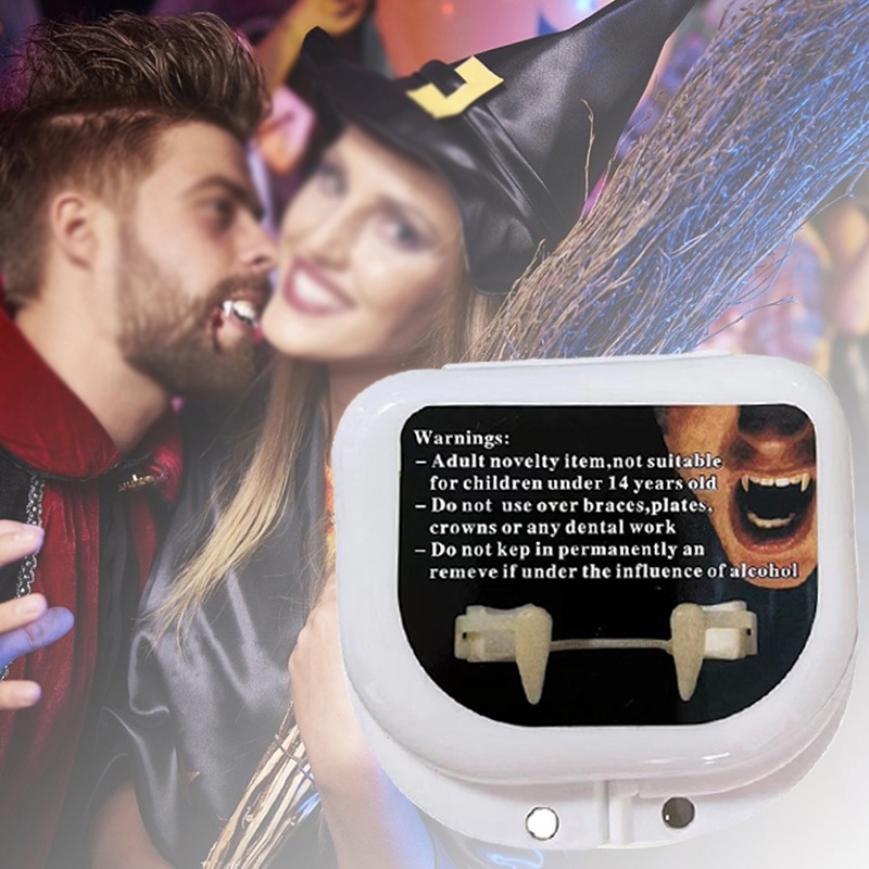 Halloween Cosplay Retractable Vampire Teeth Zombie Dentures Small ...