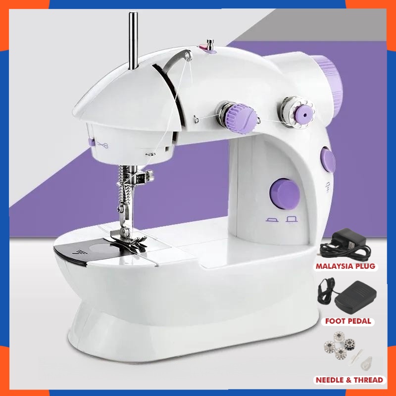 Portable Mini Sewing Machine 4 In 1 Dual Speed with LED Light Desktop ...