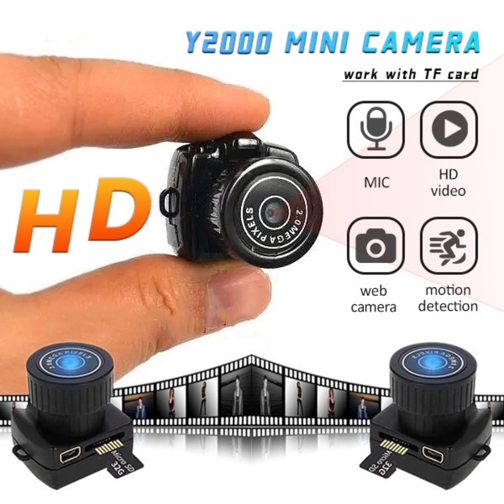 Y2000 Mini Camera HD Video Audio Recorder Micro Cam with Mic | Shopee ...