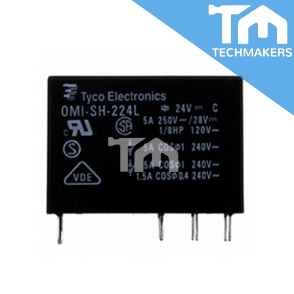 OMI-SS-224L 24VDC 5A 8 feet 24V relay with Relay Base PCB, Relay Socket ...