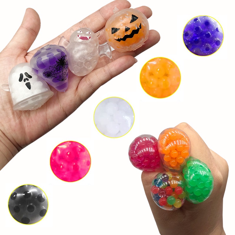 10pcs Halloween Mini Sensory Stress Squeeze Balls, Halloween Pumpkin ...