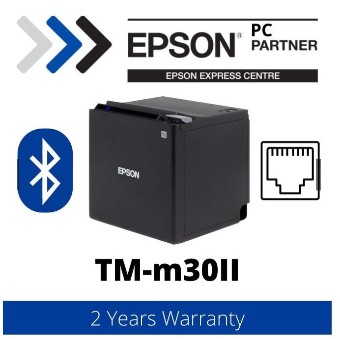 Epson TM-m30II POS Receipt Printer Bluetooth and Lan - Black / Shopify ...