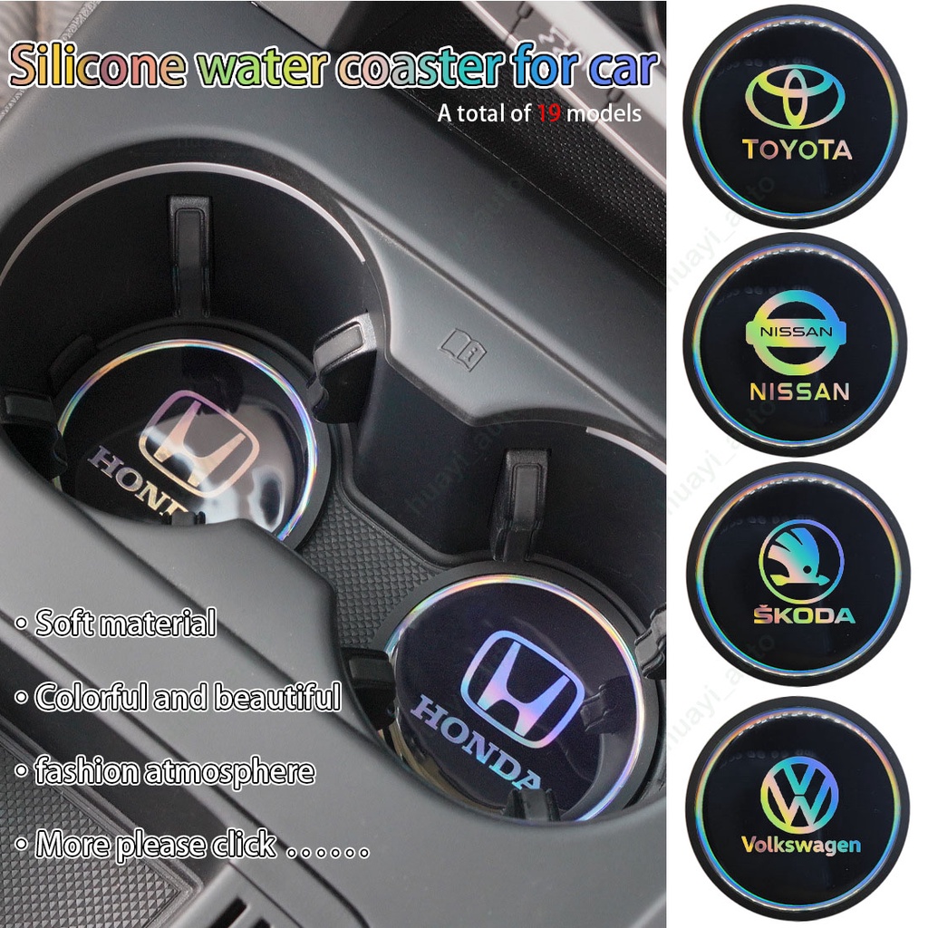 Car Laser Silicone Colorful Reflective Water Coaster for Toyota Honda ...