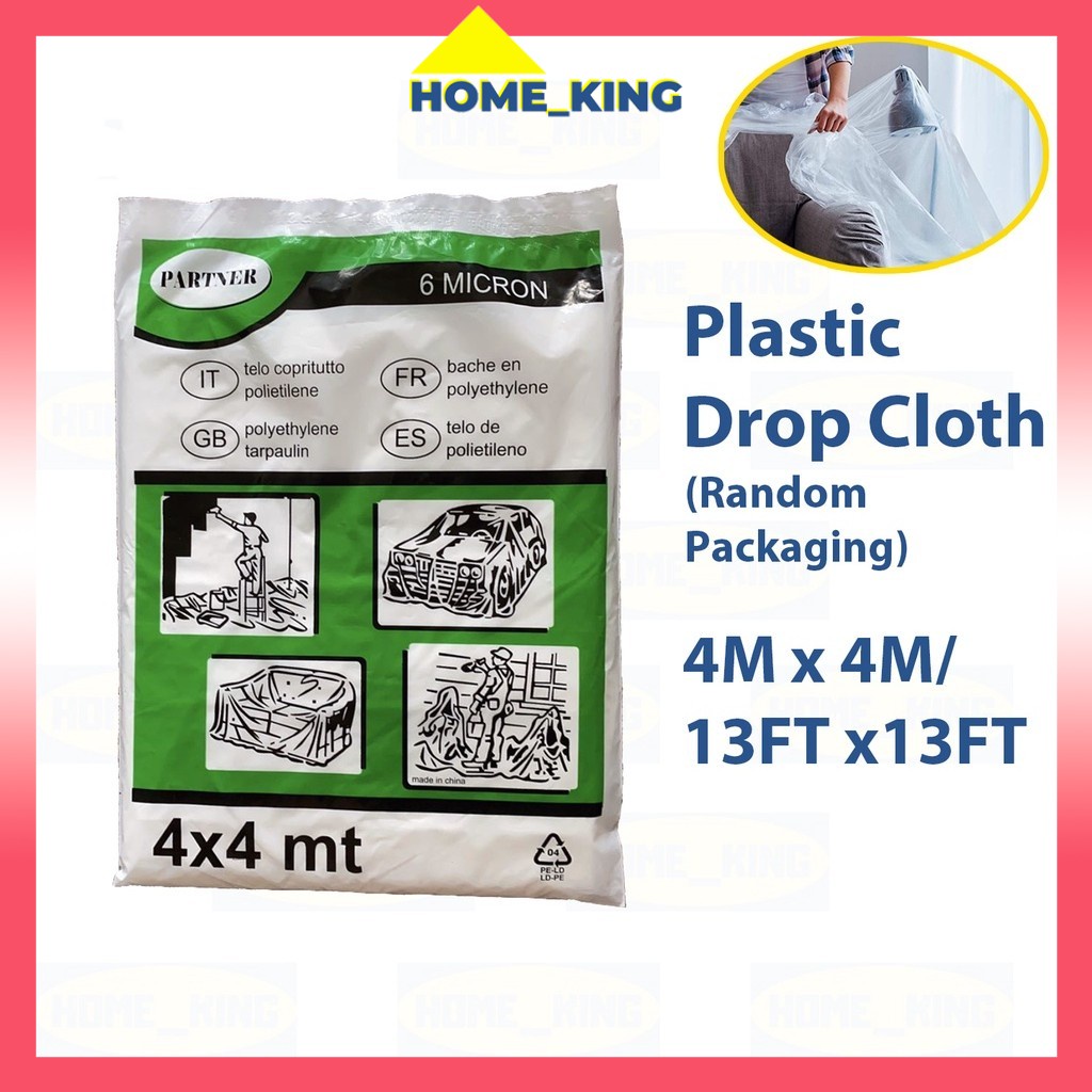 HomeKing Multipurpose Plastic Drop Cloth Sheet Masking Film Painting ...