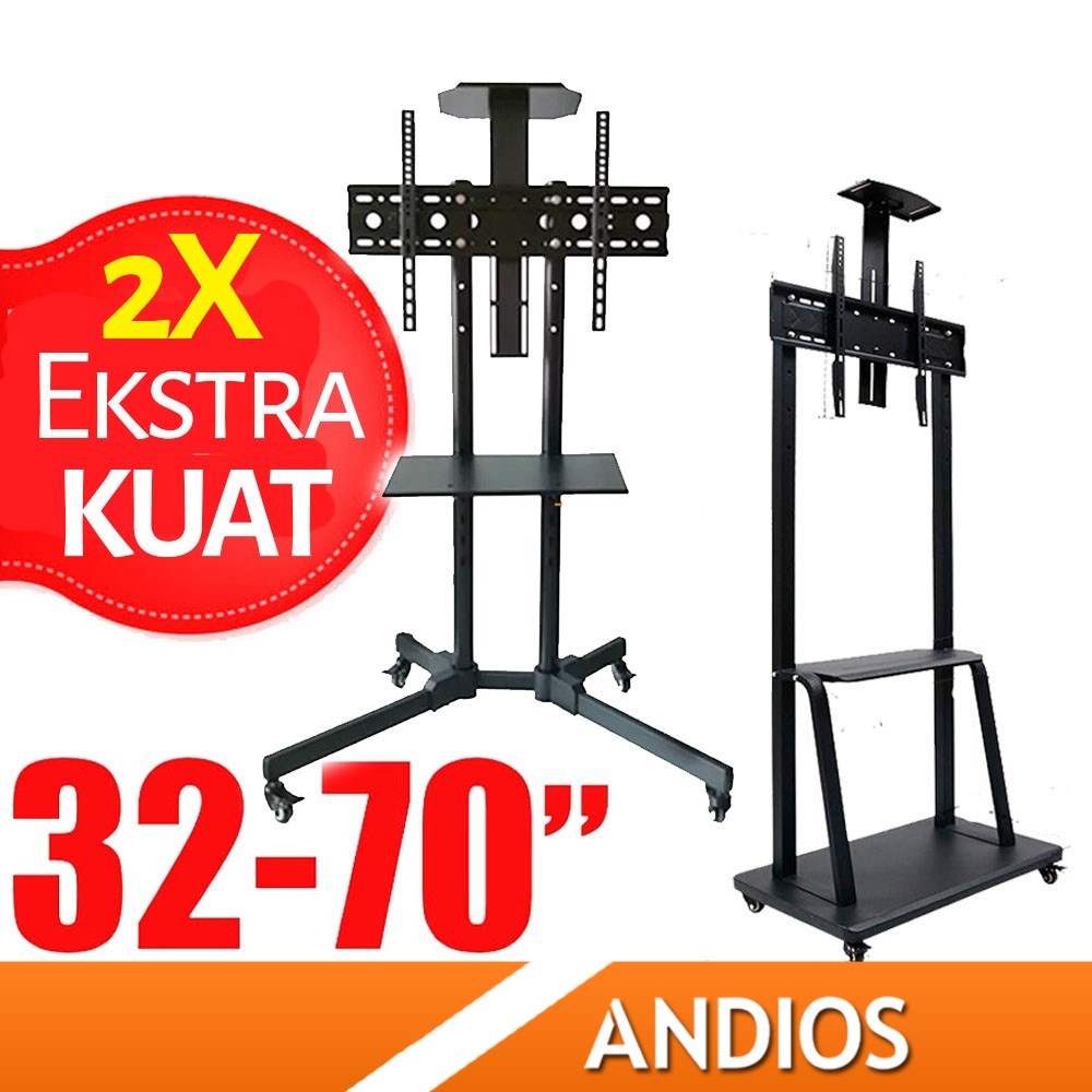 TV Stand 32inci 65inch Rak LED LCD Monitor Kaki Besi Portable Bracket ...