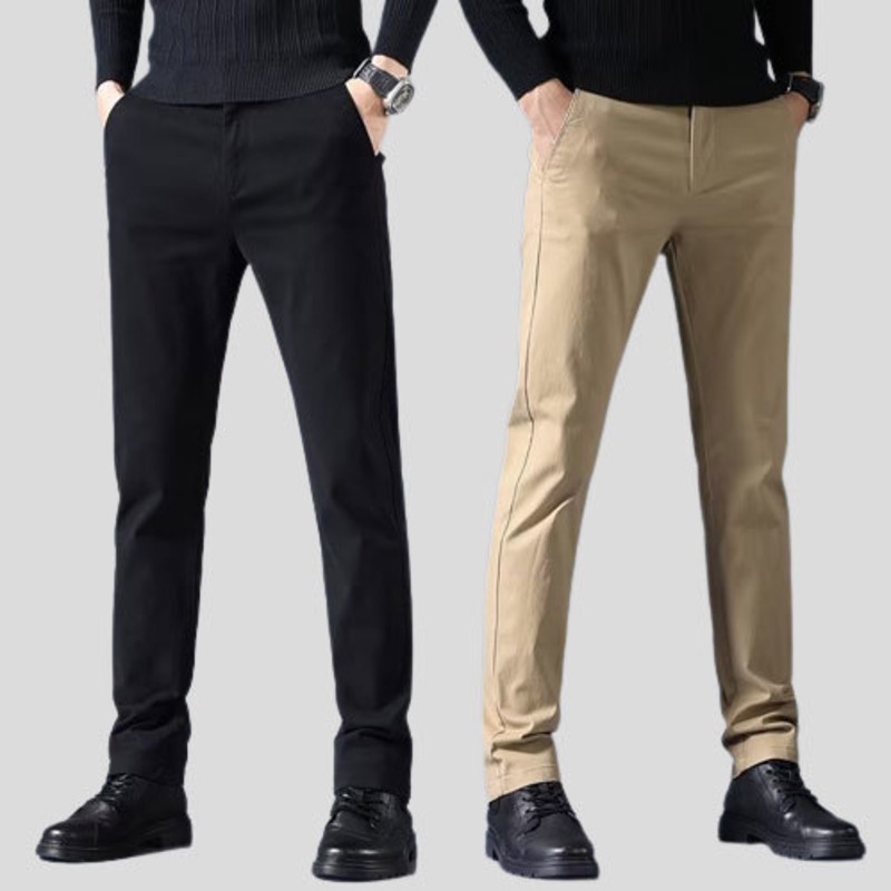 Seluar Slack Lelaki Skinny Khaki Straight Cut Slack Pants Men Cotton ...