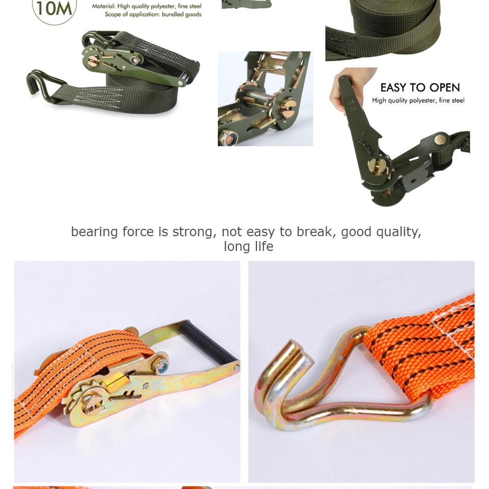 10M Tali Pengikat Barang Heavy Duty Ratchet Tie Down Ratchet Tie Down ...