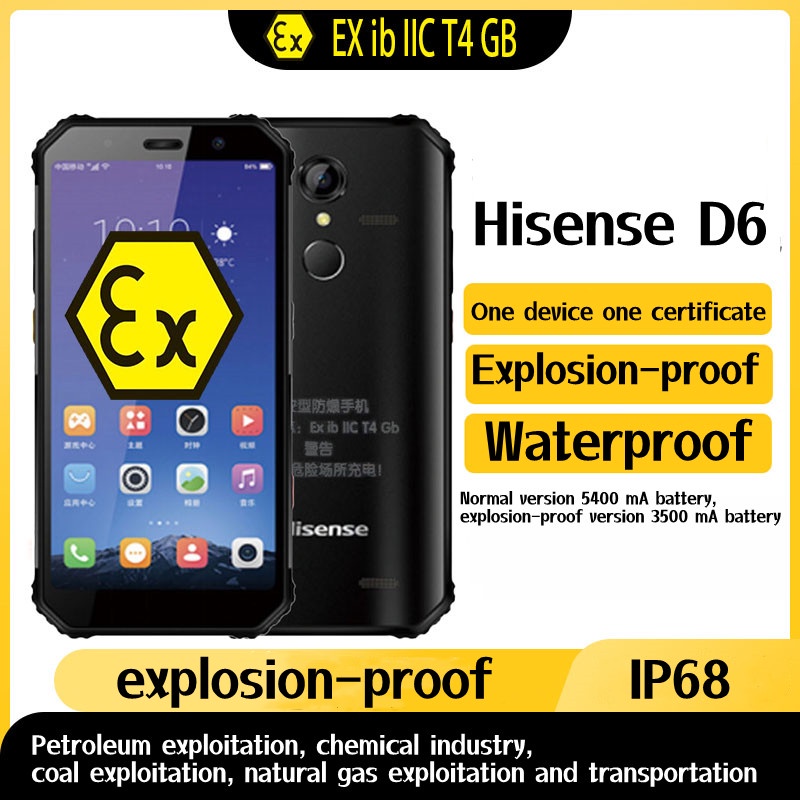 Explosion-proof Hisense D6 Waterproof Smartphone Android 8.1 4GB 64GB ...