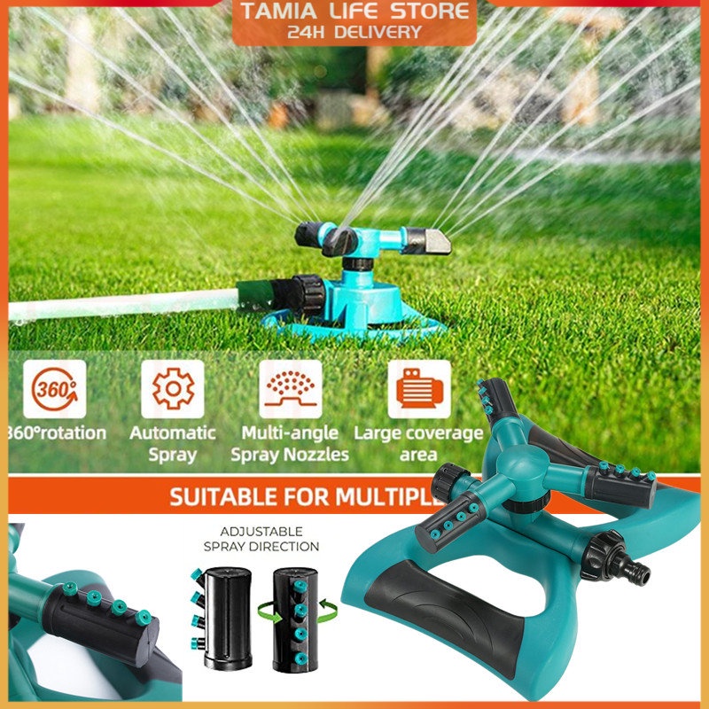 360° Rotating Water Spray Lawn Sprinkler Garden Plant Watering ...