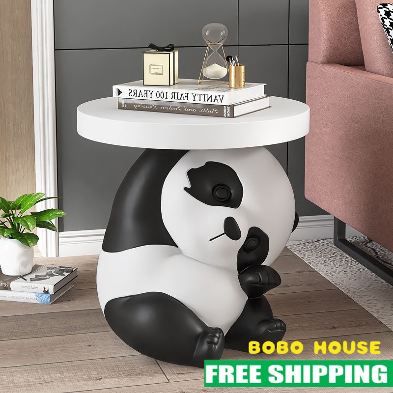 Free Shipping Nordic Home Decor Panda Statues Side Table Home ...