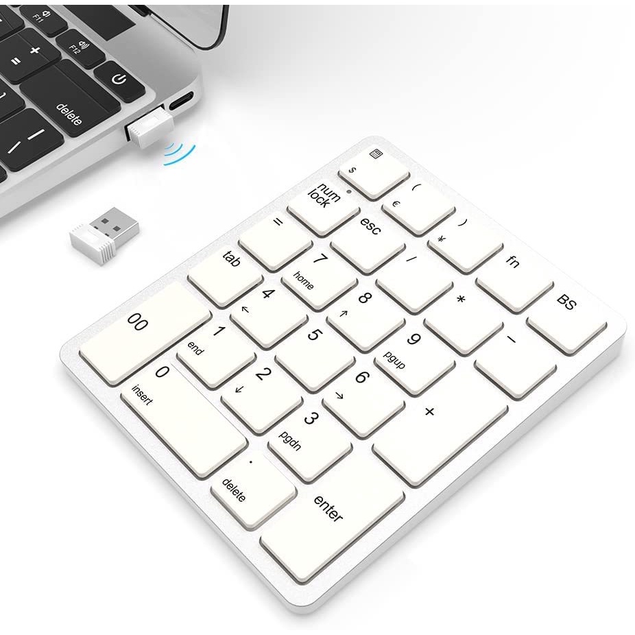 Jomaa Wireless Number Pads, Numeric Keypad Numpad 26 Keys Portable 2.4 ...