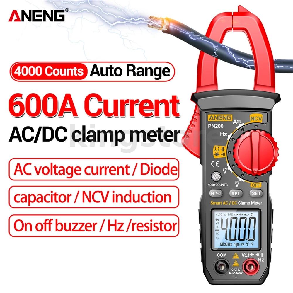 ANENG PN200 Digital Clamp Meter DC/AC 600A Current 4000 Counts ...