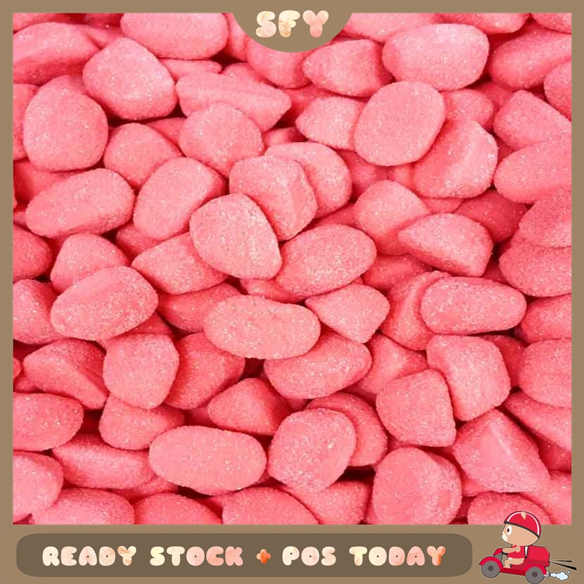 HALAL 100g Haribo Strawberry Pon Pon Gummy Candy Gula Jelly Sweet Candy ...