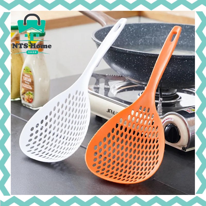Kitchen Noodle Nylon Colander | Long Handle Round Mesh Spoon Draining ...