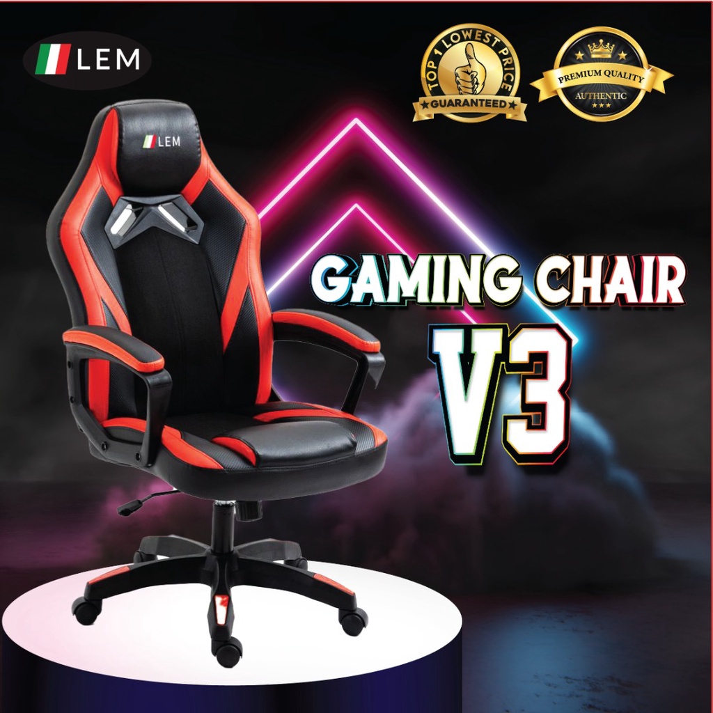 NEW MODEL !! ★kemilng★GAME CHAIR AV/TT-11 Black Color Office Chair ...