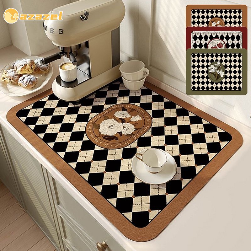 Retro Kitchen Drain Pad Vintage Coffee Machine Mat Multifunctional ...