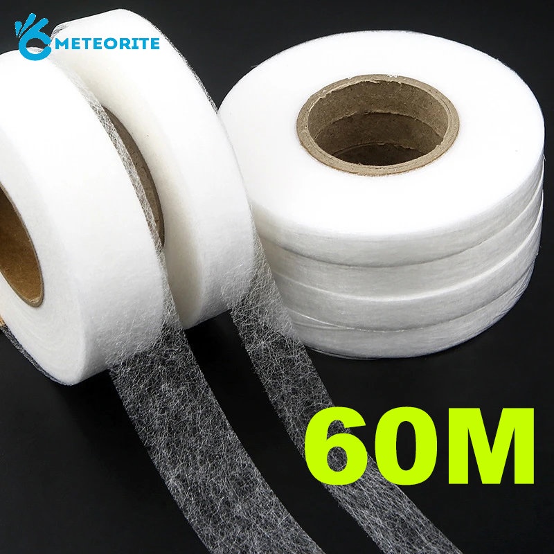 White Interlining Adhesive Fabric/ Apparel Iron on Hem Tape/ DIY Sewing Double Sided Interlining ...