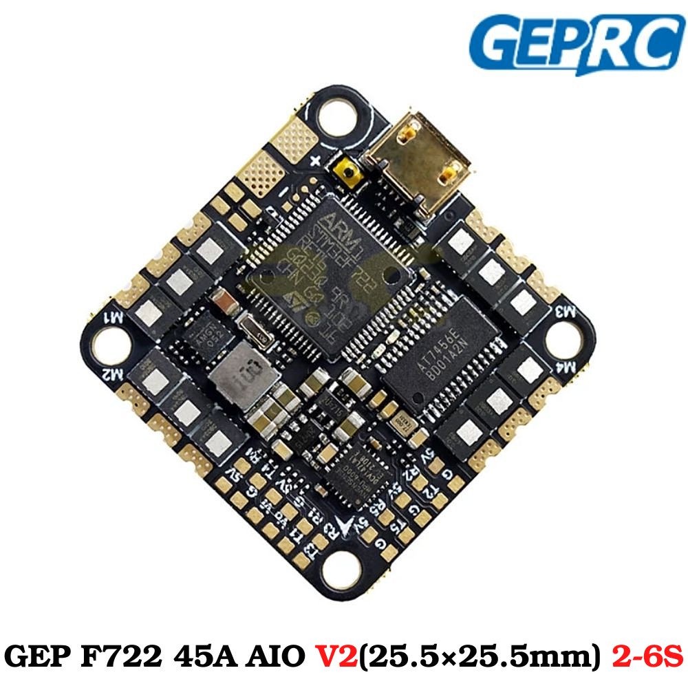 GEPRC GEP F722-45A F7 AIO V2 45A BL_S 2-6S 4in1 Brushless ESC (25.5×25.5) for Cinelog35 FPV ...