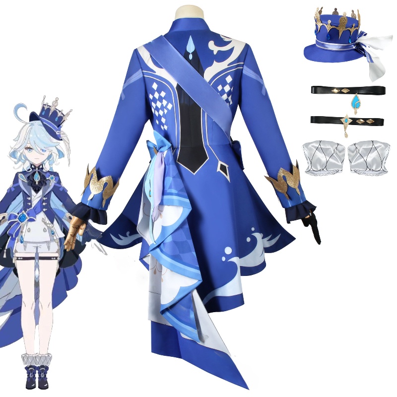 Genshin Impact Fontaine Character Focalors Cosplay Costume Full Set ...