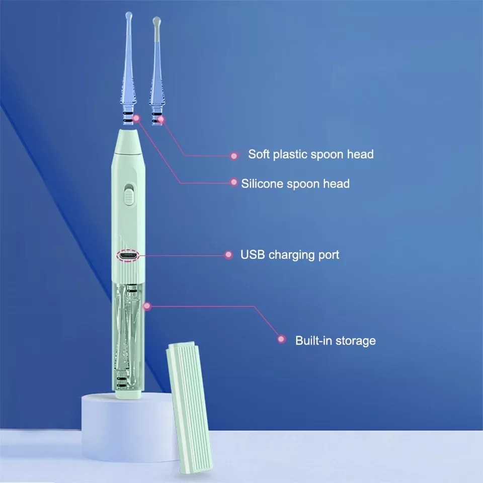 LED Ear Pick Rechargeable Soft Silicone Flash Light Ear Cleaner Tool ...