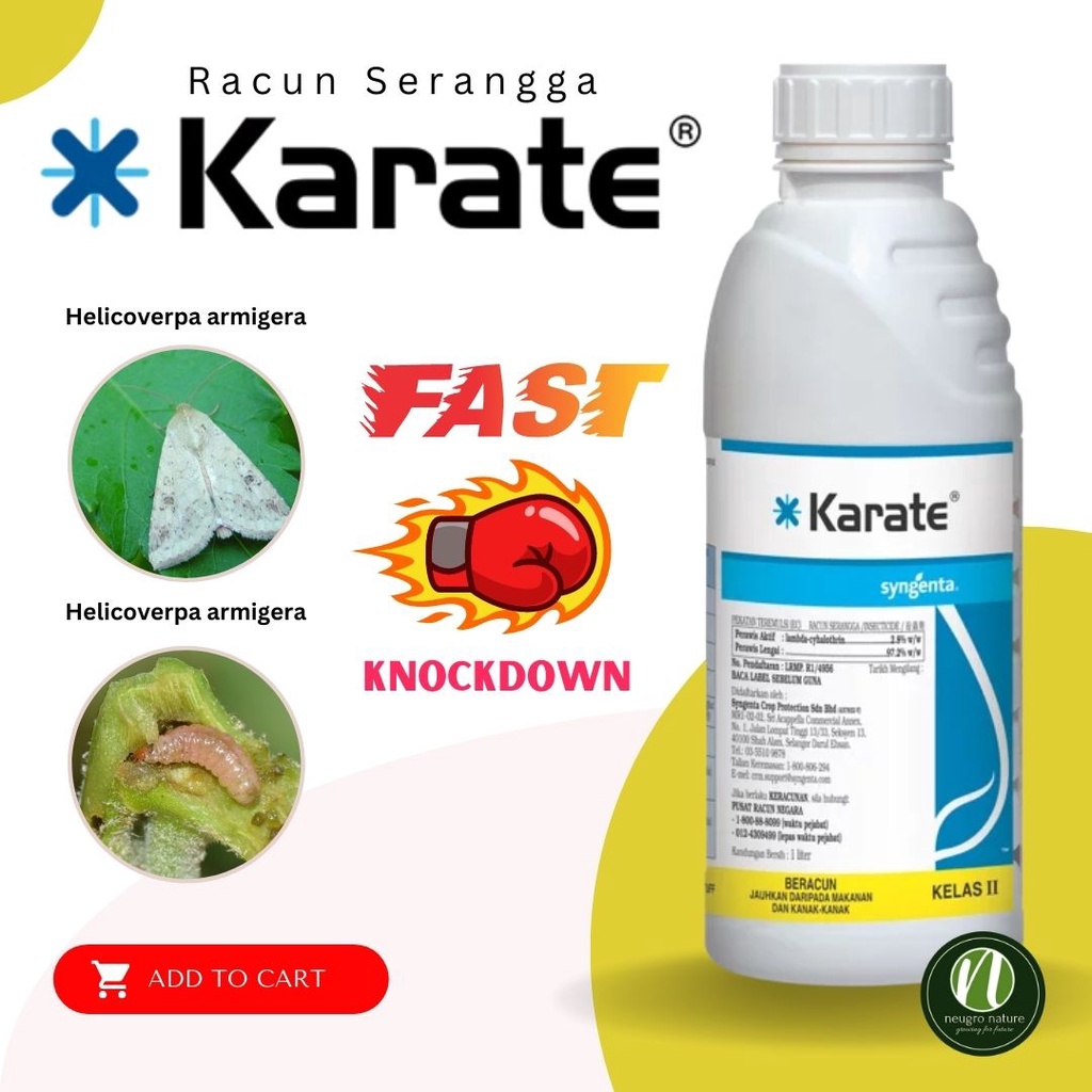 Syngenta KARATE (1L) Lambda-Cyhalothrin 2.8% Insecticide - Racun Serangga Ulat Penggorek Buah ...