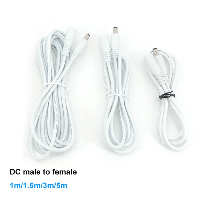 1m 5m white DC Power supply Female to Male connector Cable Extension ...