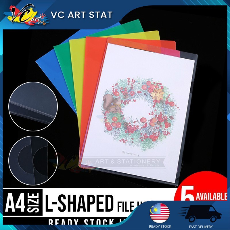 VC Art PP Holder L Shape File A4 Colour Organizer Document Fail Office ...