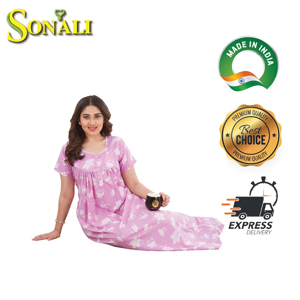 Sonali Light Purple House coat Women's House Coat/Night Gown / Lounge wear Q1484 | Shopee Malaysia