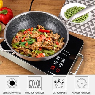 Kuali Honeycomb Wok Stainless Steel 304 Nonstick Frypot Cooking Frying ...