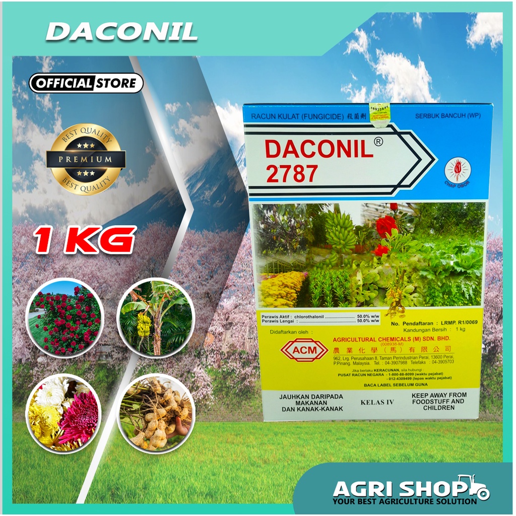 Agrishop ACM Daconil 2787 1KG Chlorothalonil 50% Preventive Fungicide Racun Kulat Hawar ...