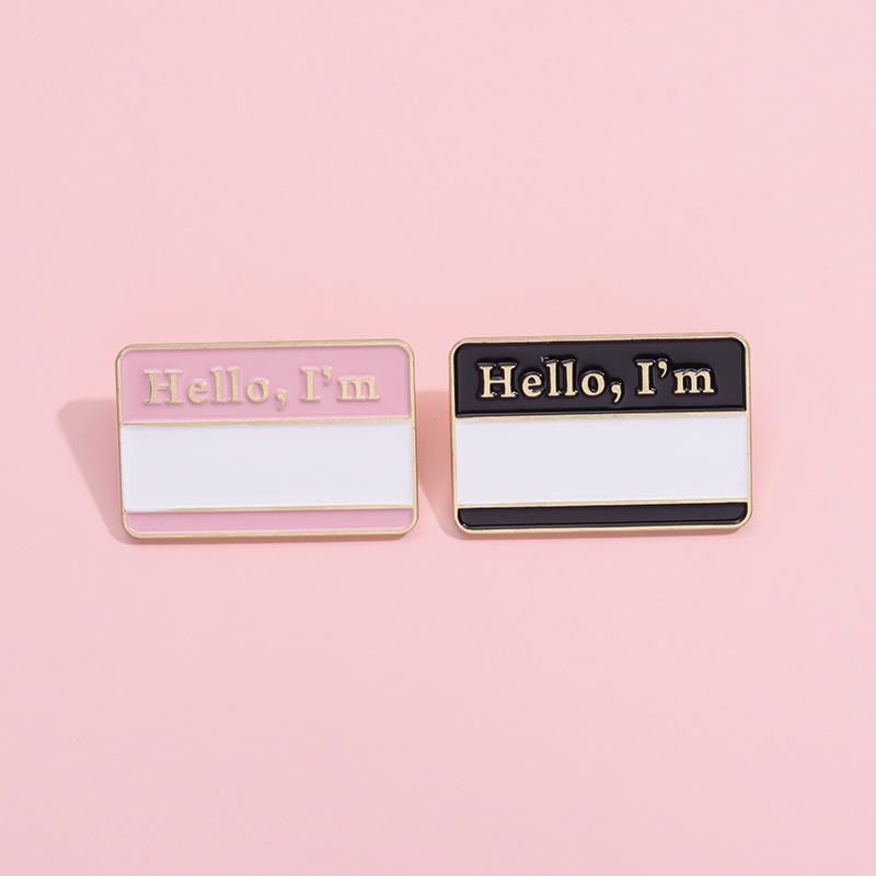 Funny Dialogue Slogan Enamel Pins Hello I Am Brooch Lapel Pin Badges ...