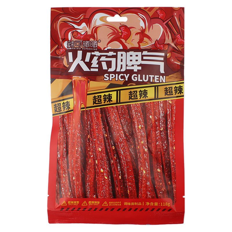 促销活动/辣可曦曦火药脾气辣条108g超辣大辣片爆辣脾气丝网红火爆脾气辣条Ungluttonous casual snacks 8090 childhood nostalgic snacks ...