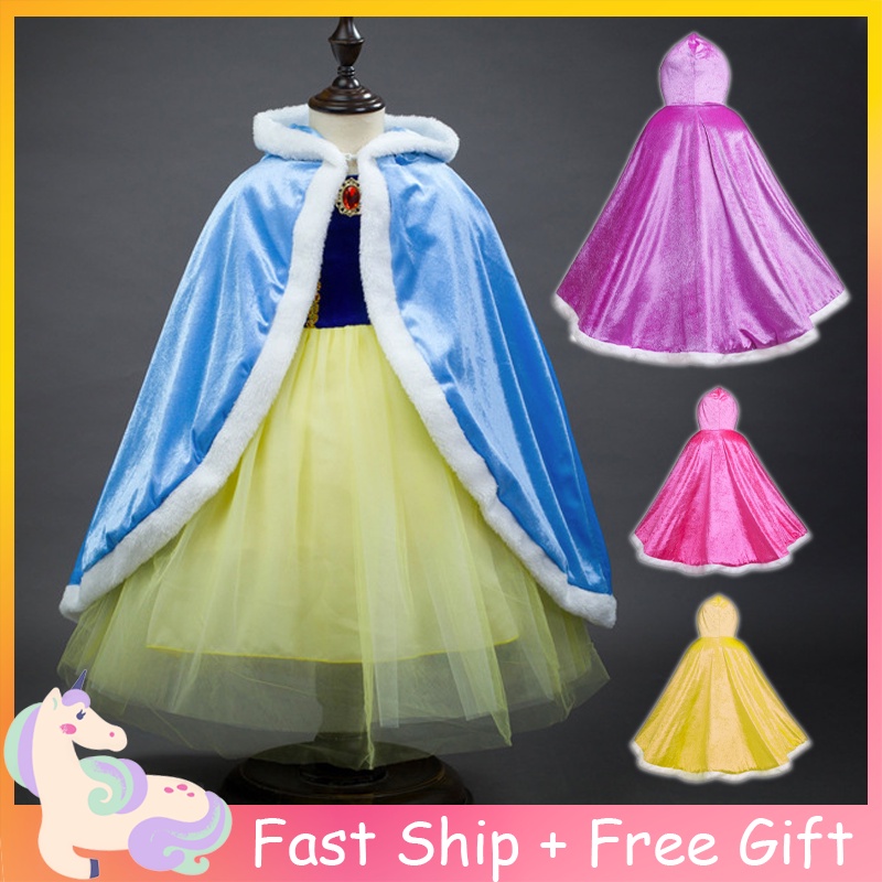 Disney Princess Costume For Baby Girl Forzen Elsa Snow White Cloak Cape ...