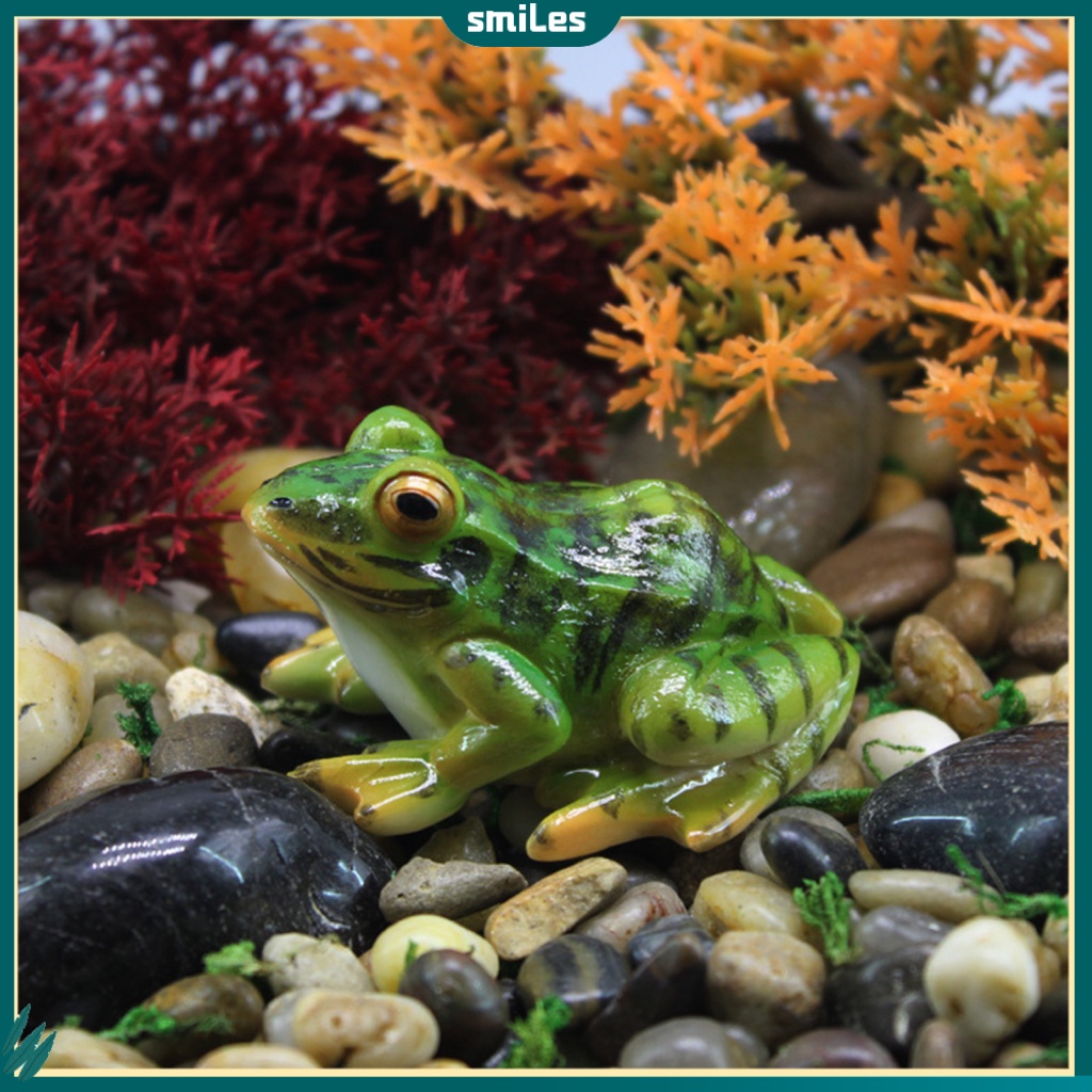 smiles| Frog Statue Mini Durable Resin Terrarium Micro Landscape Frog ...