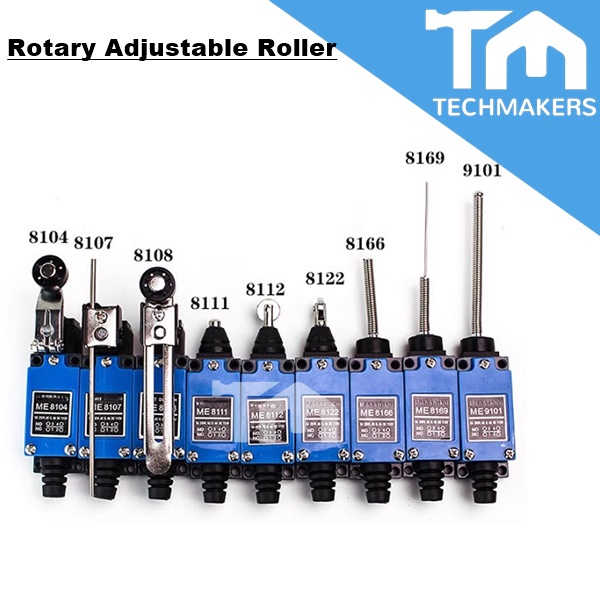 ME-8166 9101 8112 8107 8108 8104 8169 8122 8111 Rotary Adjustable Roller Lever Arm Limit Switch ...