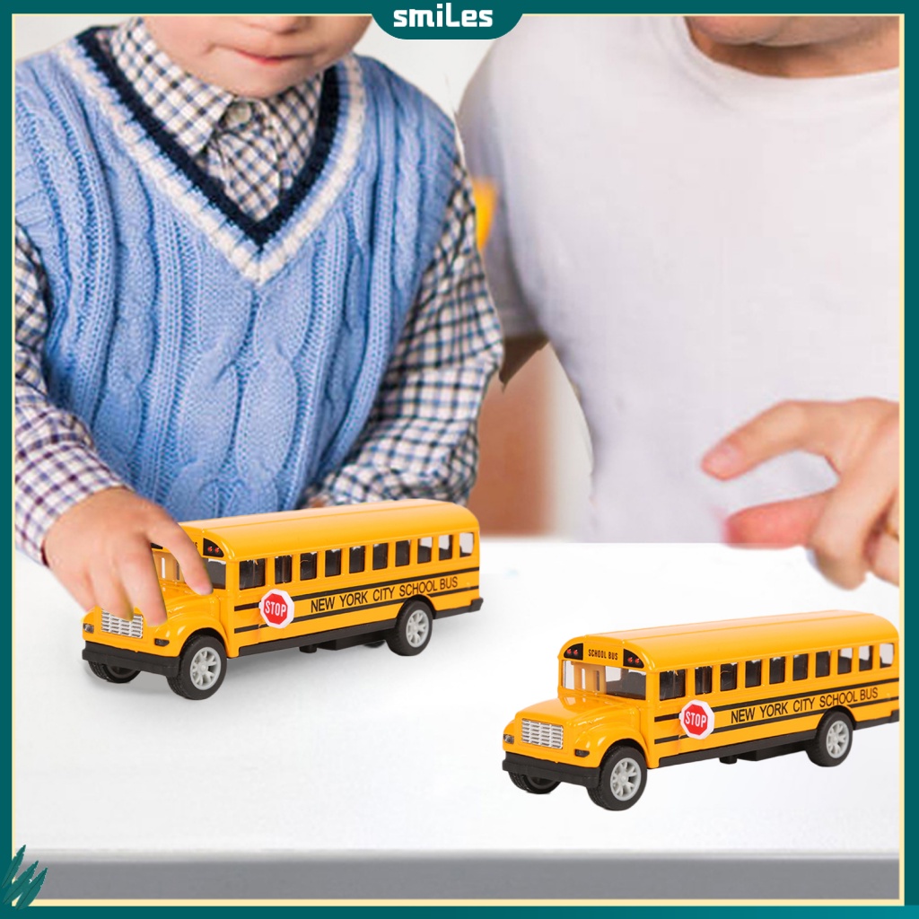 smiles| School Bus Toy Realistic Looking Rubber Wheels Open-able Doors ...