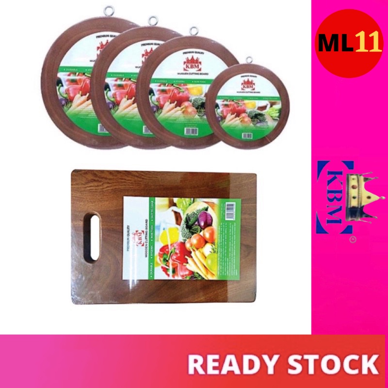 KBM Round Rectangular Wooden Chopping Board / Kitchen Cutting Board ...