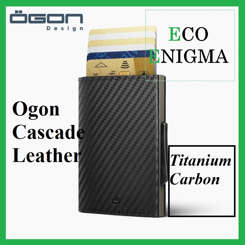 Cascade Slim Wallet Ogon Designs (Titanium-Carbon) aluminium leather ...