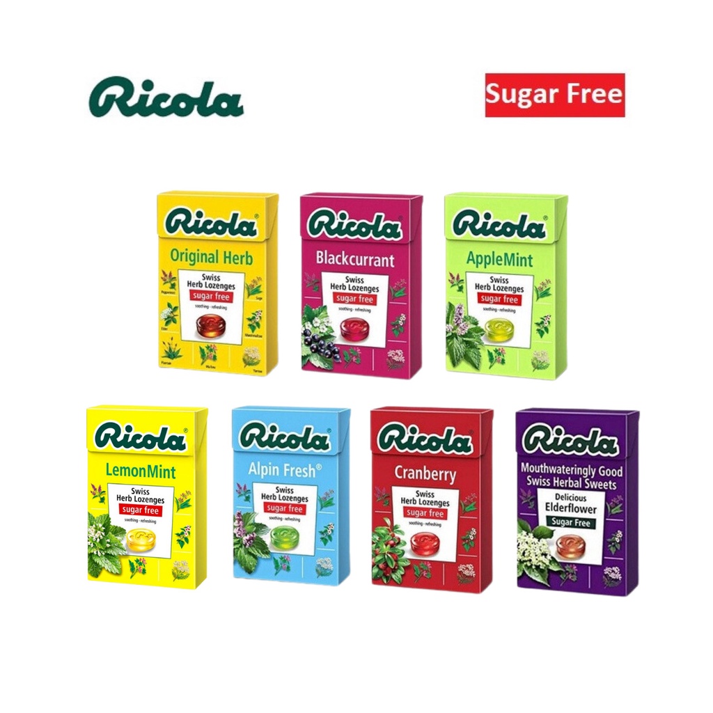 (FRESH BATCH) EW Ricola Swiss Herb Lozenges Candy Sugar Free Candy Sugar Gula Melegakan ...