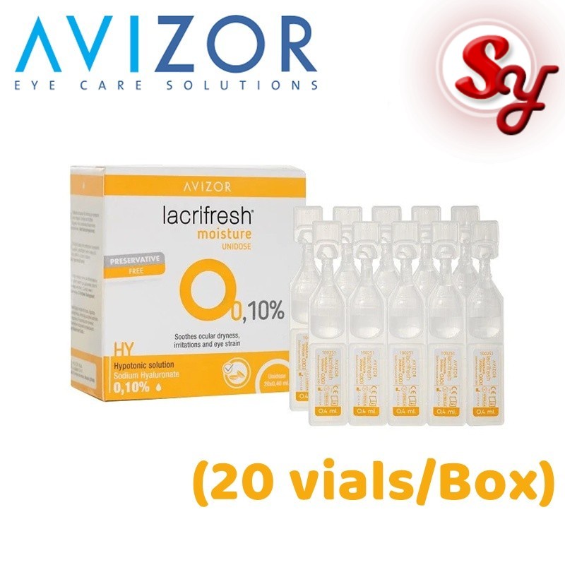 Avizor Lacrifresh Moisture 0.10% Unidose Eye drops Sodium Hyaluronate ...
