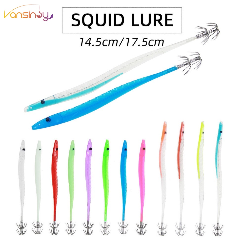 Fishing Squid Jig Lure 14.5cm/17.5cm Squid High Carbon Steel Hook ...